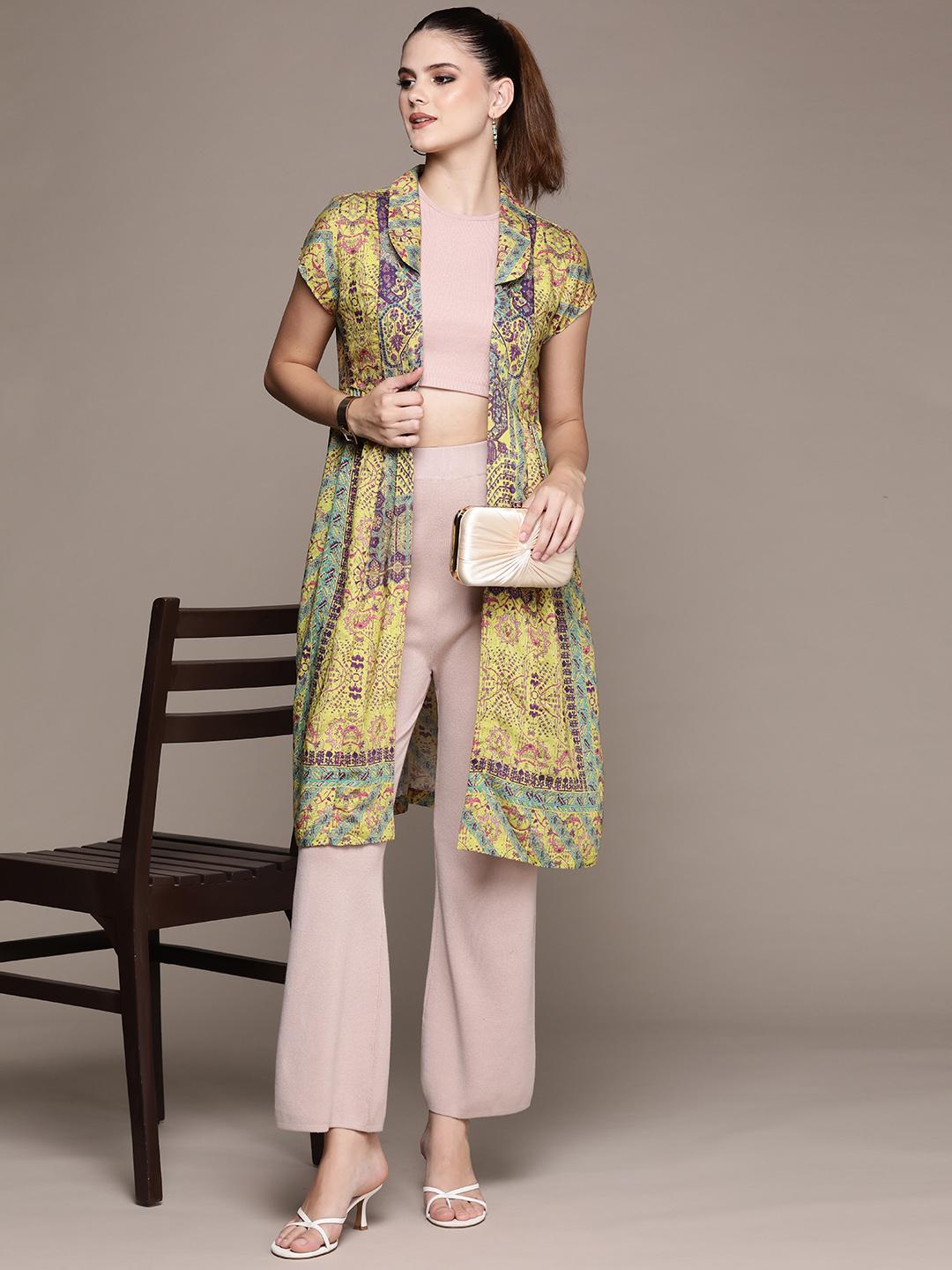 Buy Aarke Ritu Kumar Women Printed Longline Ethnic Shrug - Shrug for ...