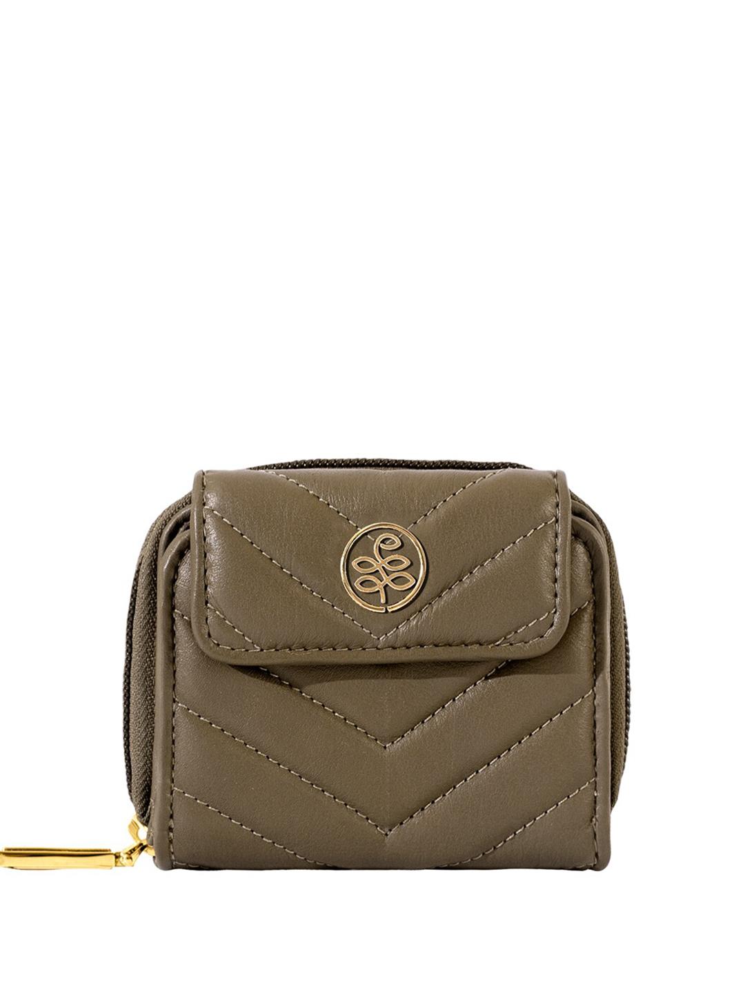 Buy Eske Women Textured Brand Logo RFID Leather Zip Around Wallet ...