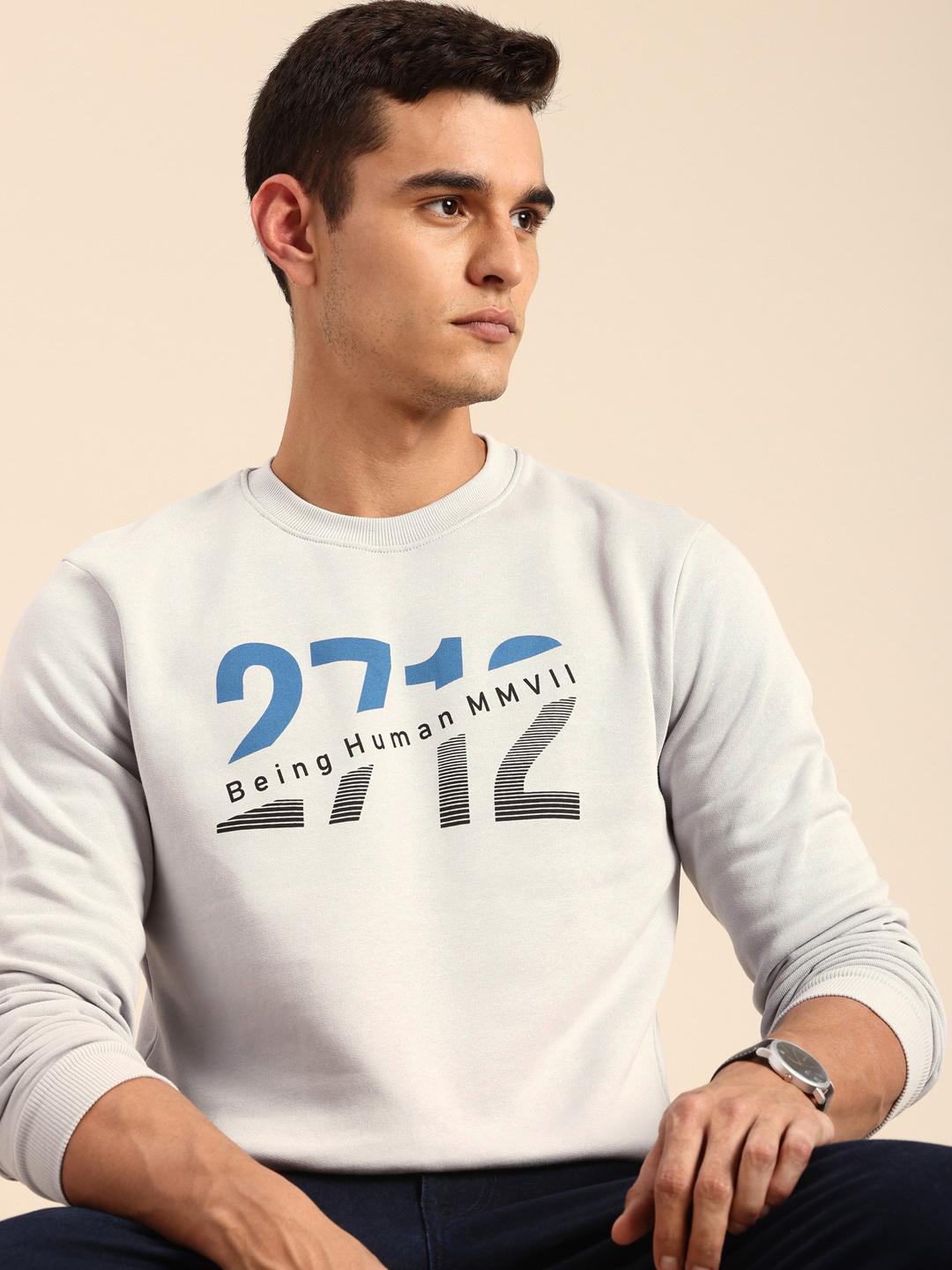 Buy Being Human Printed Pure Cotton Sweatshirt - Sweatshirts for Men ...