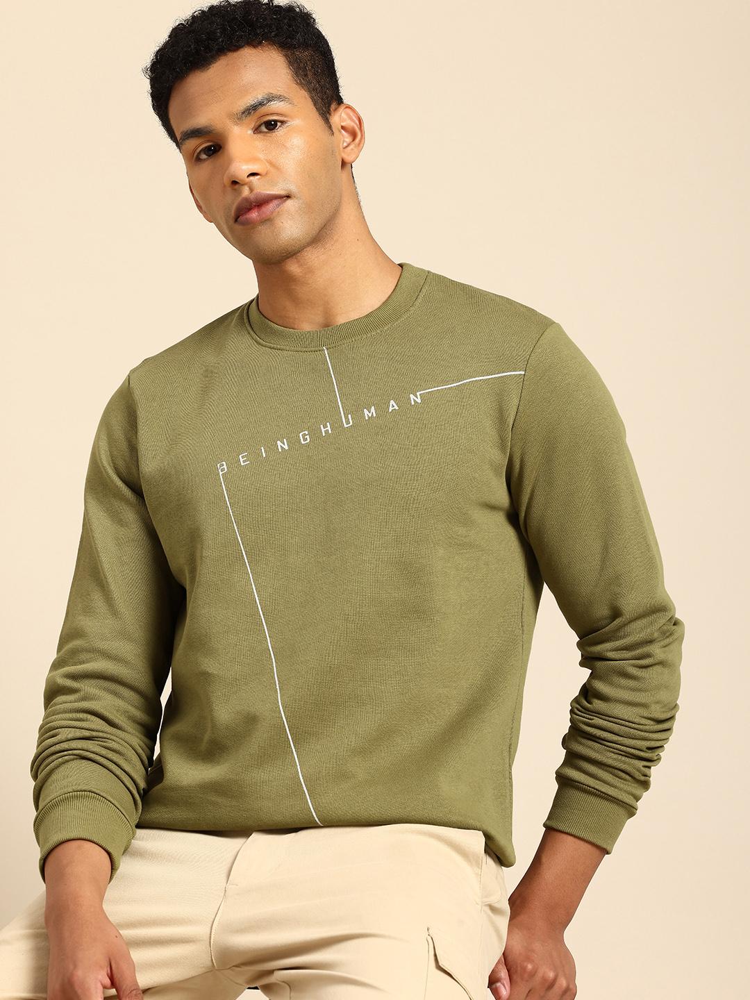 Buy Being Human Brand Logo Printed Pure Cotton Sweatshirt - Sweatshirts ...