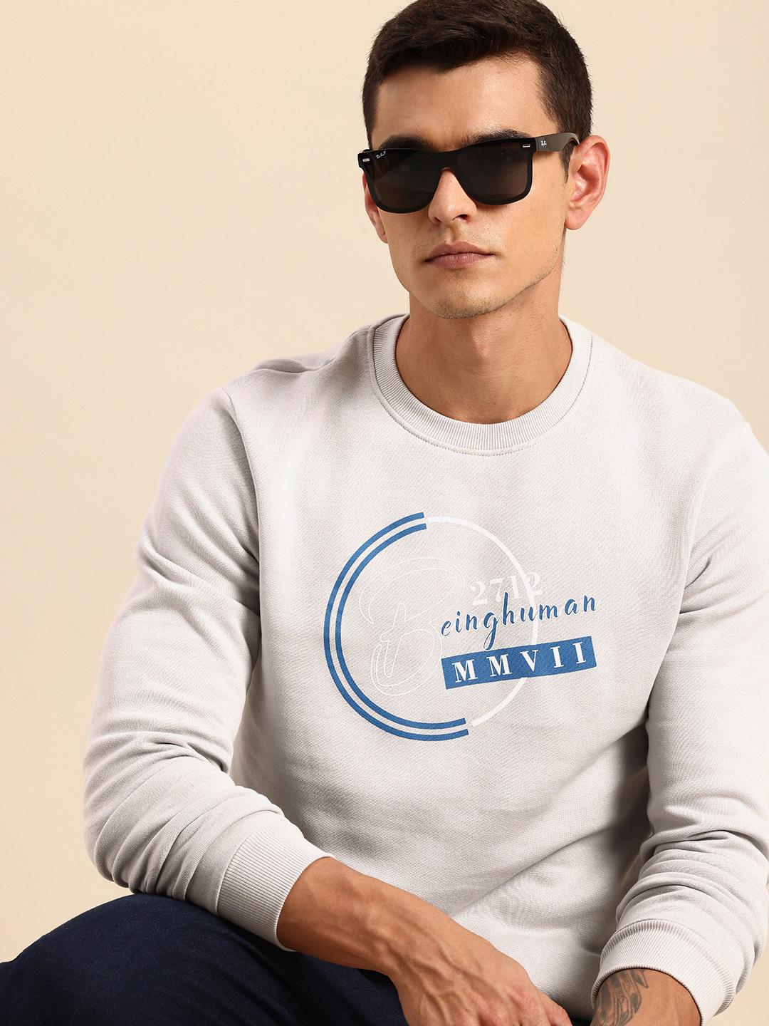 Buy Being Human Pure Cotton Printed Sweatshirt - Sweatshirts for Men ...