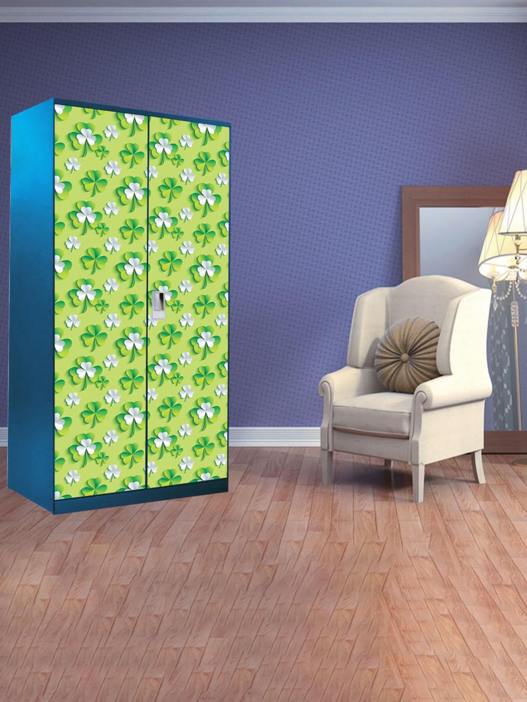 Buy WallDaddy Green & White Printed Almirah Stickers - Decals And ...