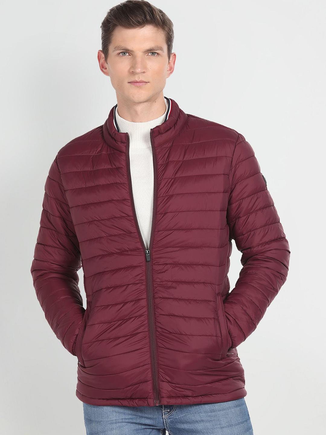 Buy Arrow Sport Mock Collar Long Sleeve Zip Detail Puffer Jacket ...