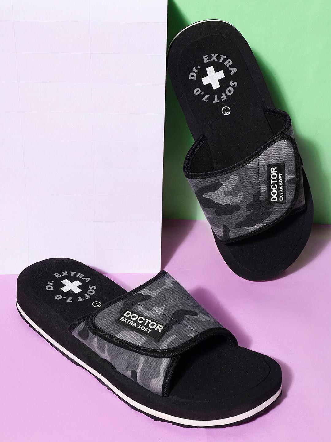Buy DOCTOR EXTRA SOFT Men Orthopedic Camouflage Printed Sliders With ...