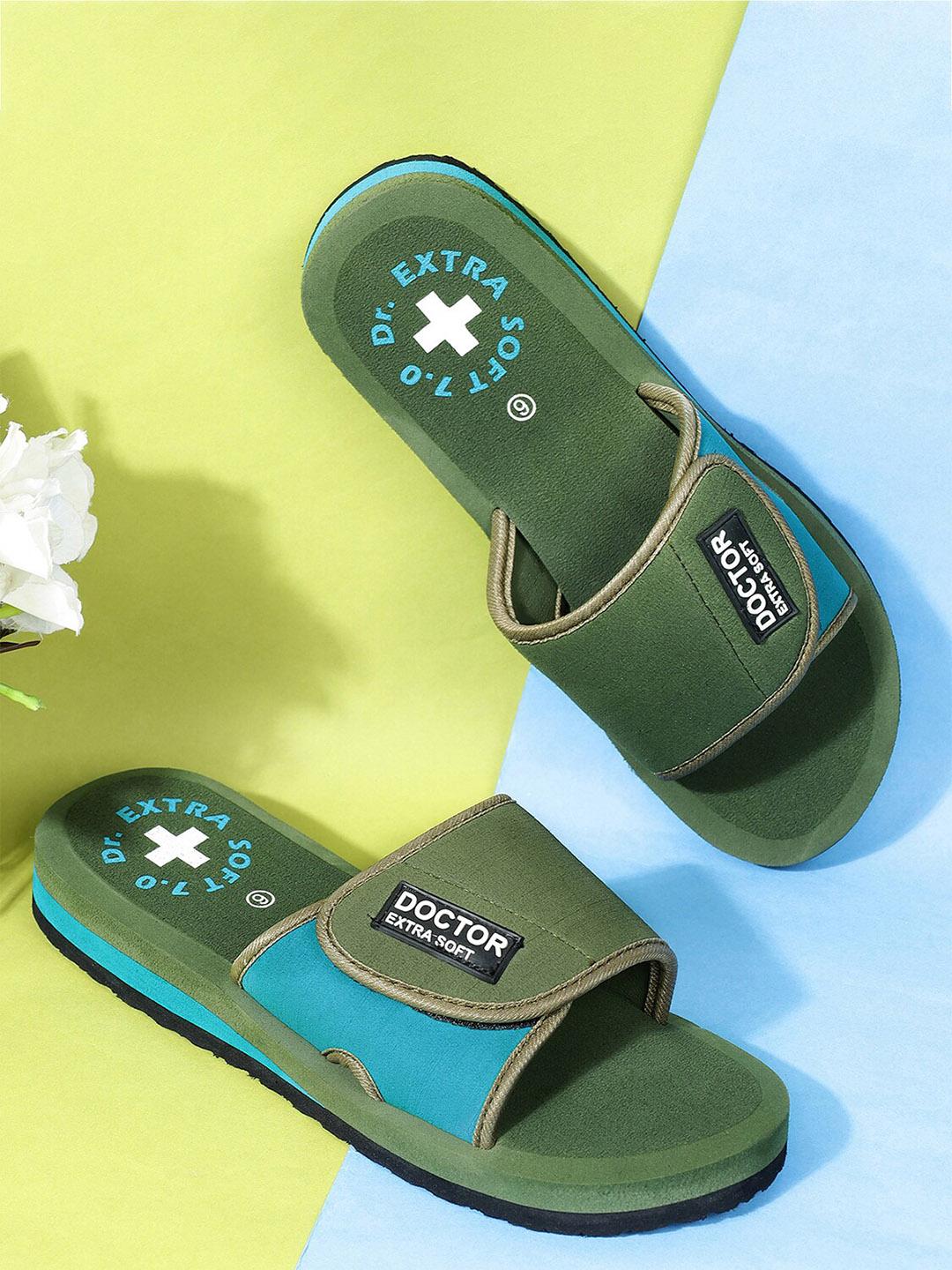 Buy DOCTOR EXTRA SOFT Women Orthopedic Sliders With Velcro Strap - Flip ...