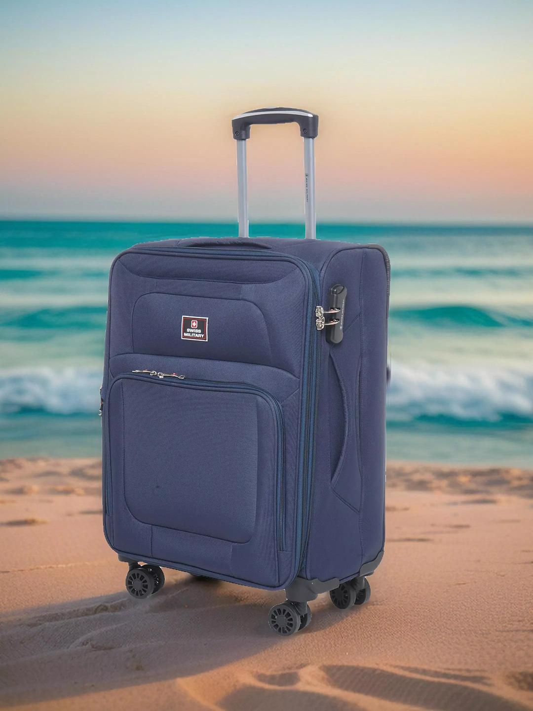 Buy SWISS MILITARY Titanium Soft Sided Cabin Trolley Suitcase - Trolley ...