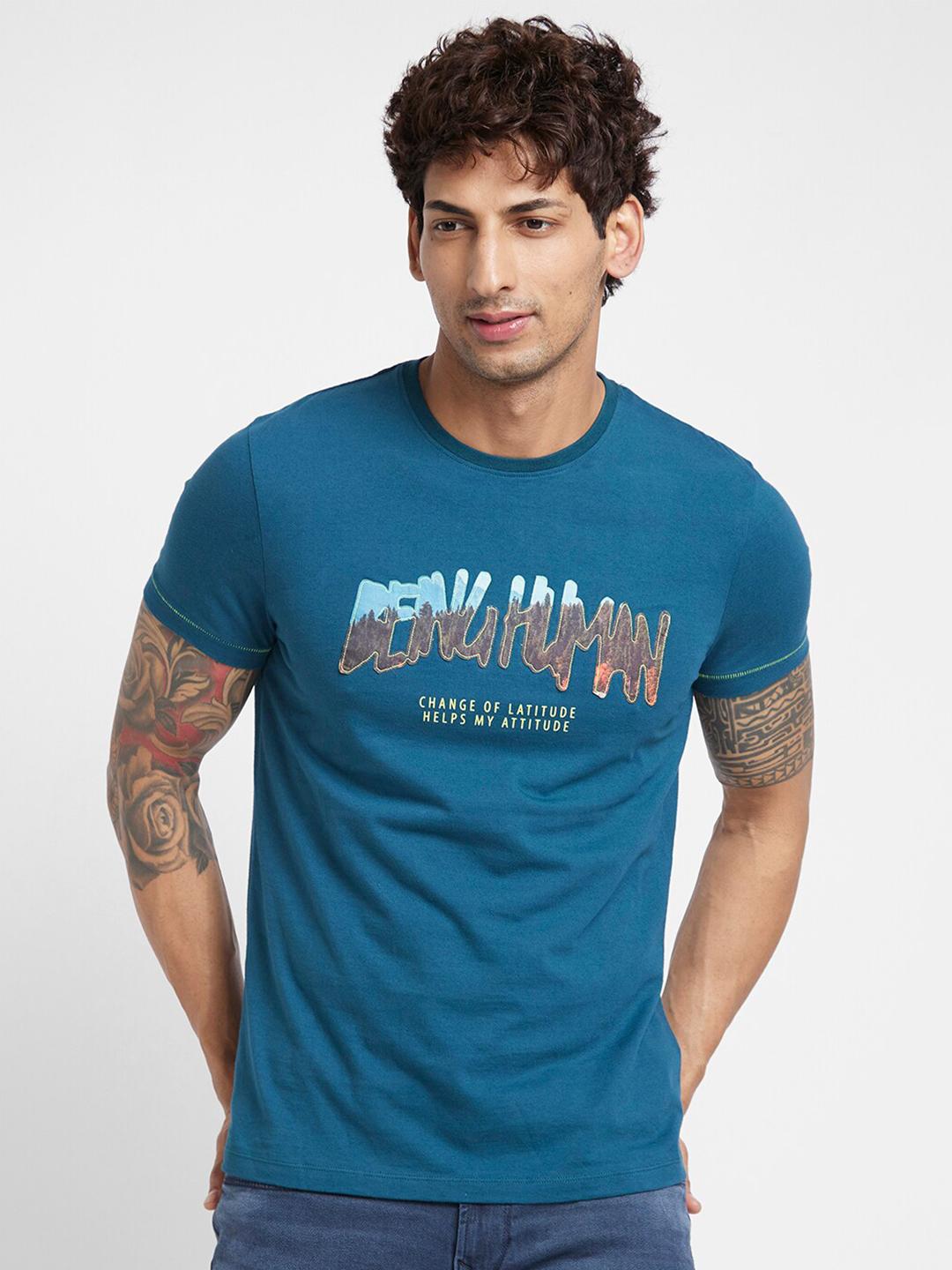 Buy Being Human Typography Printed Applique Cotton T Shirt - Tshirts ...