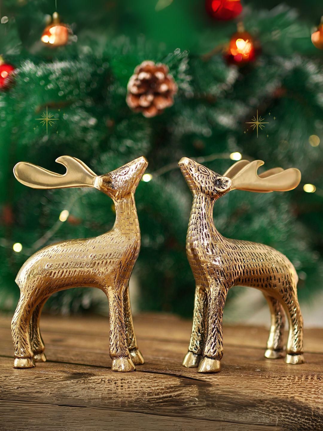 Buy BEHOMA Bambi The Deer Gold Aluminium Metallic Living Room Set Of 2 ...