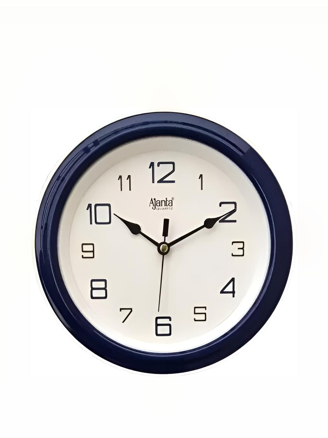 Buy Ajanta Navy Blue Contemporary Round Wall Clock - Clocks for Unisex ...