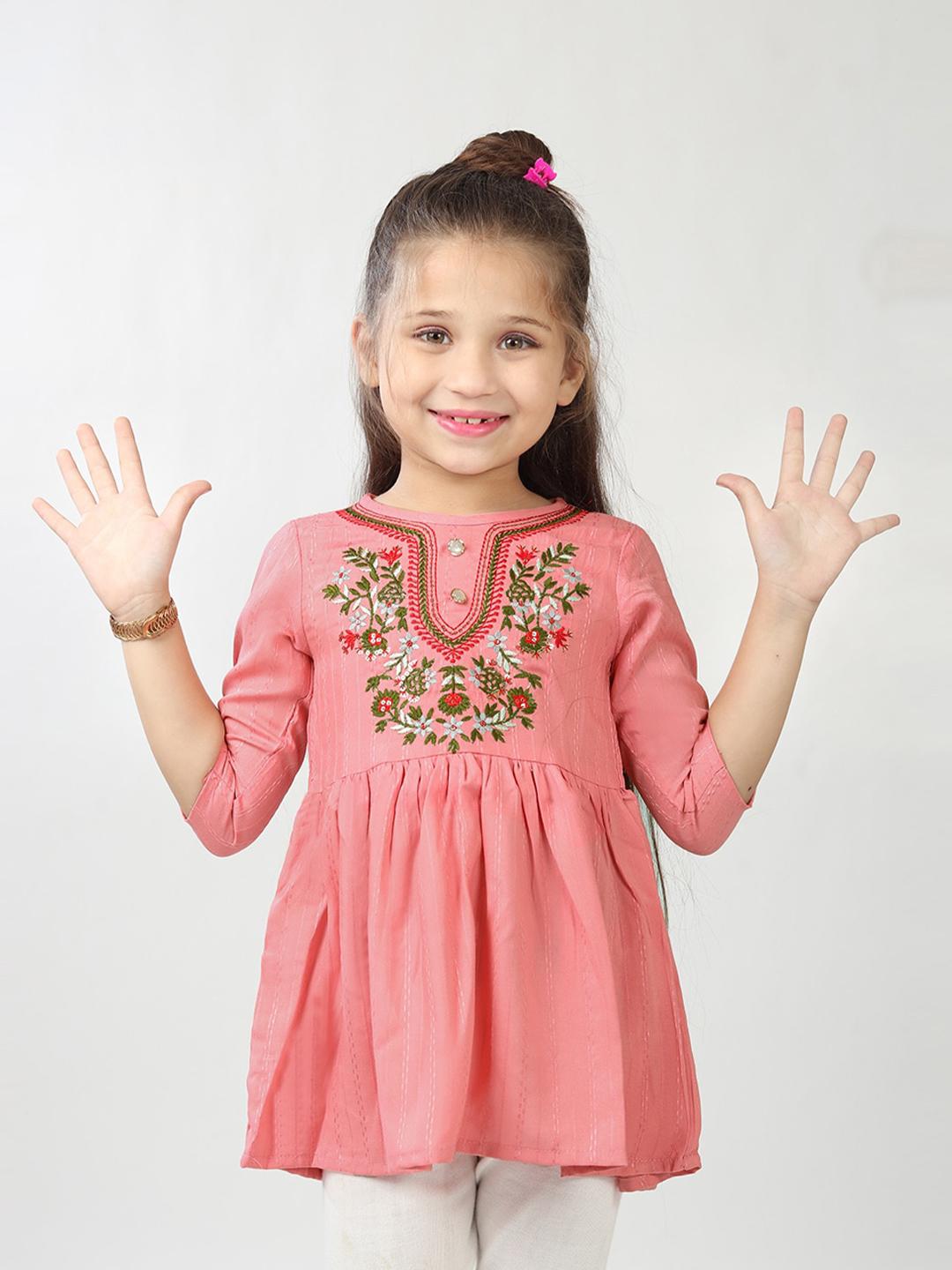 Buy BAESD Ethnic Motifs Embroidered A Line Top - Tops for Girls ...