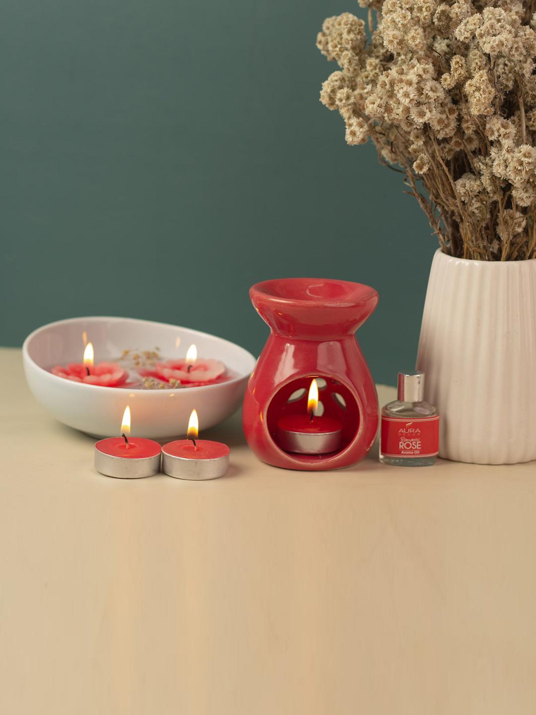 Buy AuraDecor Red Rose Fragrance Aroma Oil Diffuser Gift Set - Aroma ...