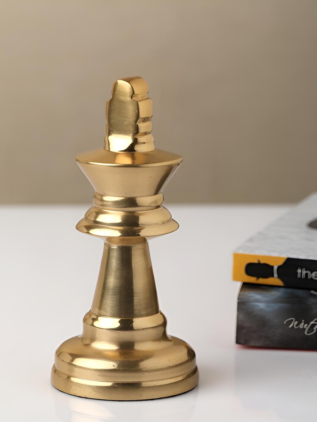 Buy Decor De Maison Chess King Gold Metal Metallic Living Room Medium ...