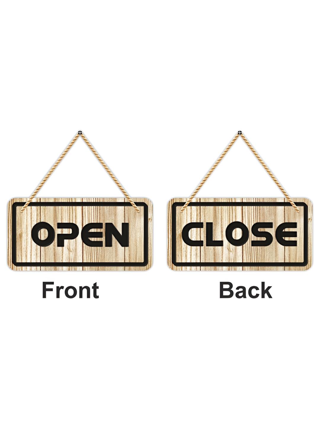 Buy CVANU Beige & Black Open Close Wooden Double Sided Sign Board ...