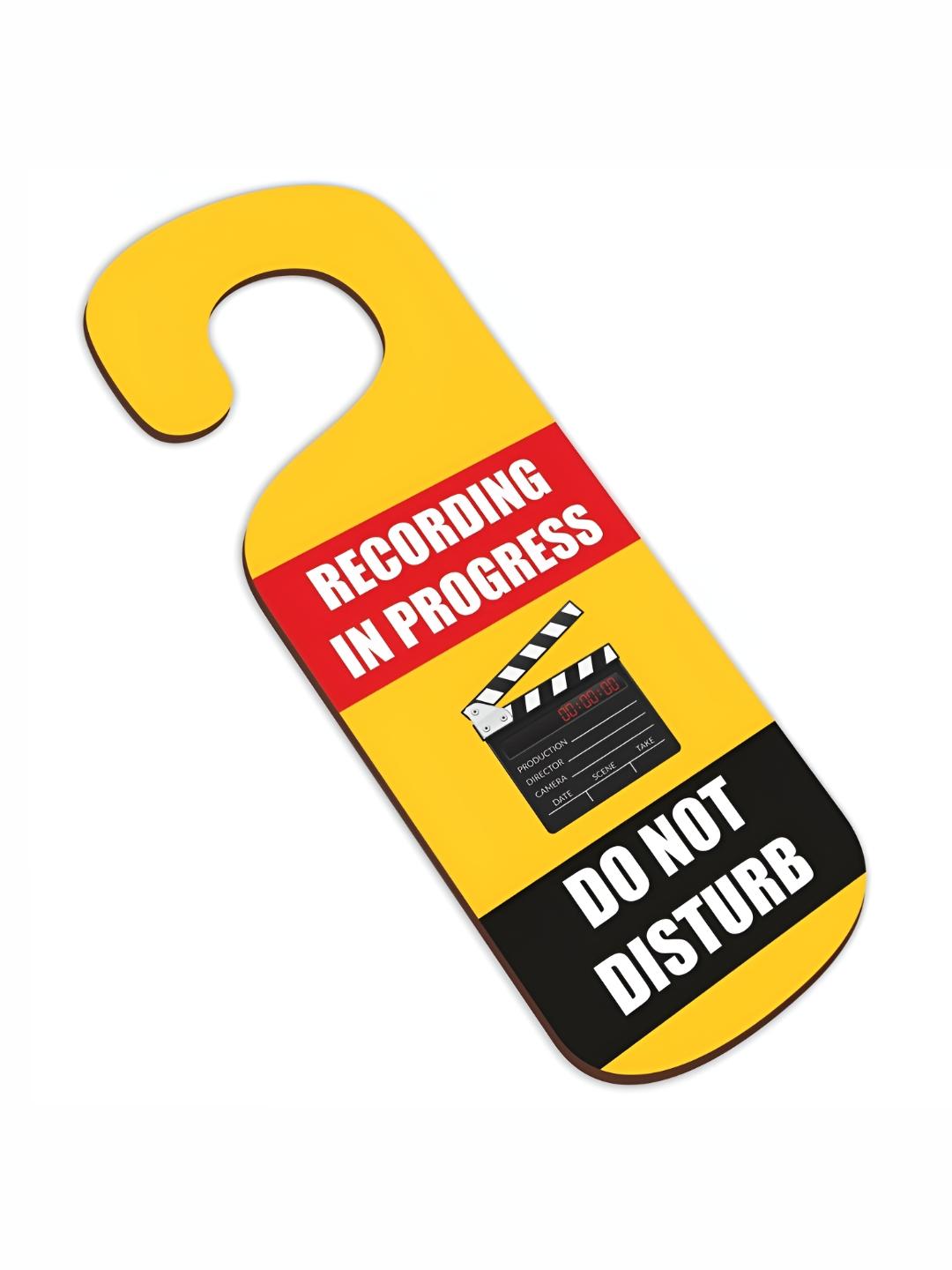 Buy CVANU Yellow & White Do Not Disturb Wooden Sign Hanger - Wall Decor ...