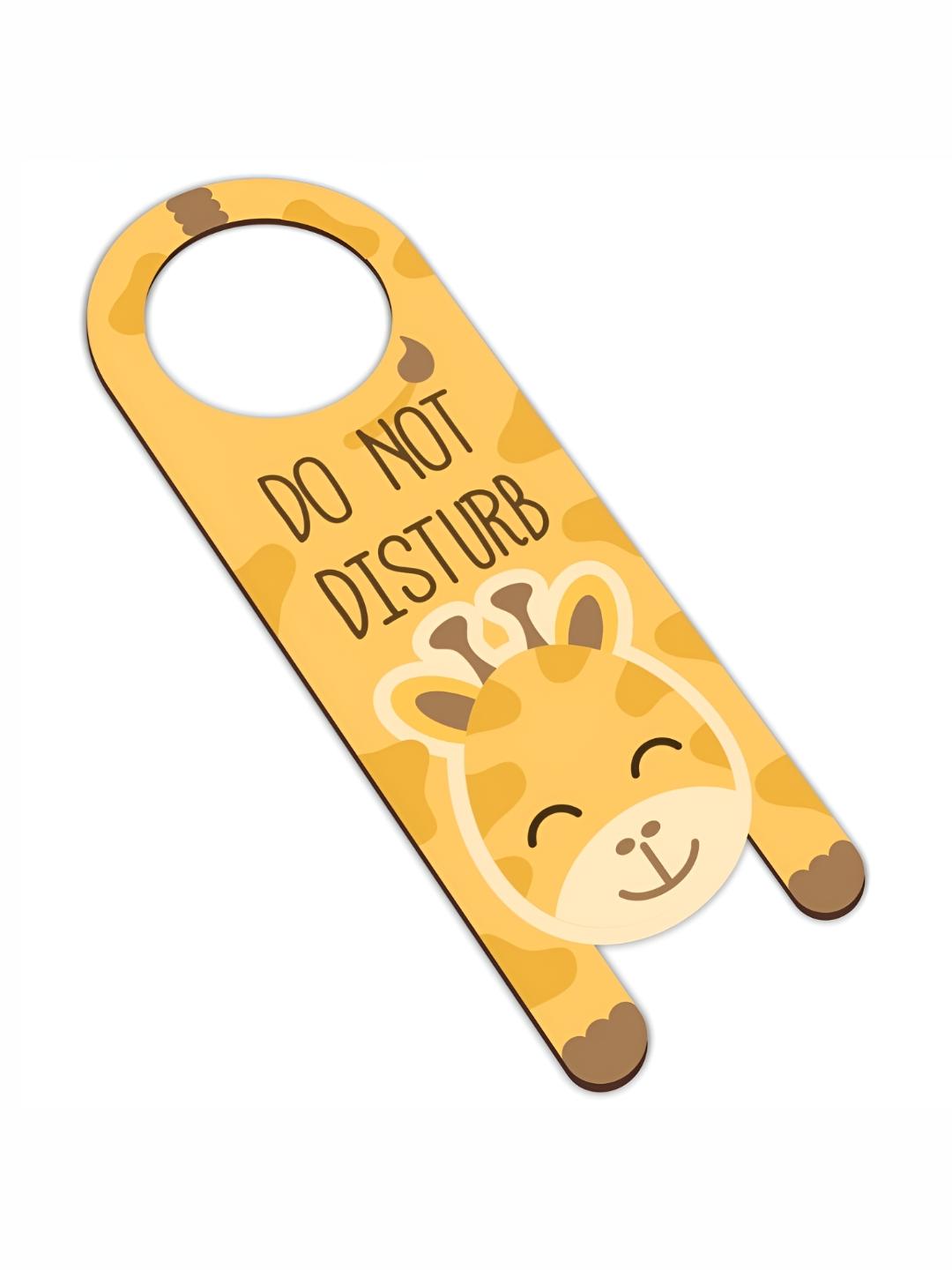 Buy CVANU Yellow & Brown Do Not Disturb Wooden Sign Hanger - Wall Decor ...