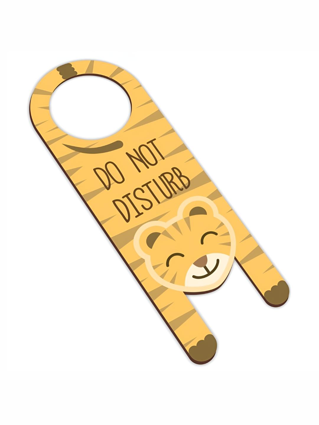 Buy CVANU Yellow Do Not Disturb Painted Wooden Sign Hanger - Wall Decor ...