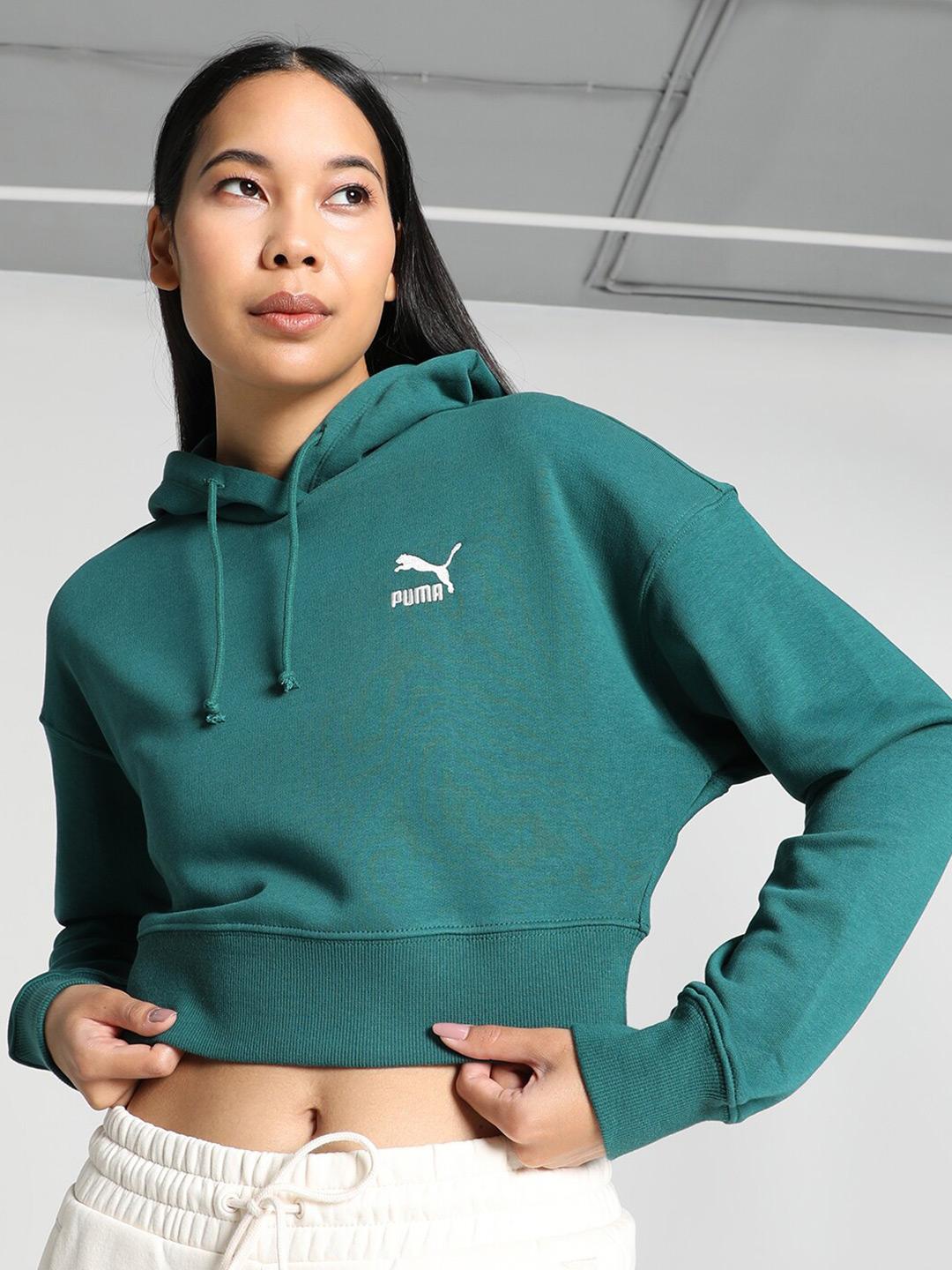 Buy Puma Classics Cropped Hooded Sweatshirt - Sweatshirts for Women ...