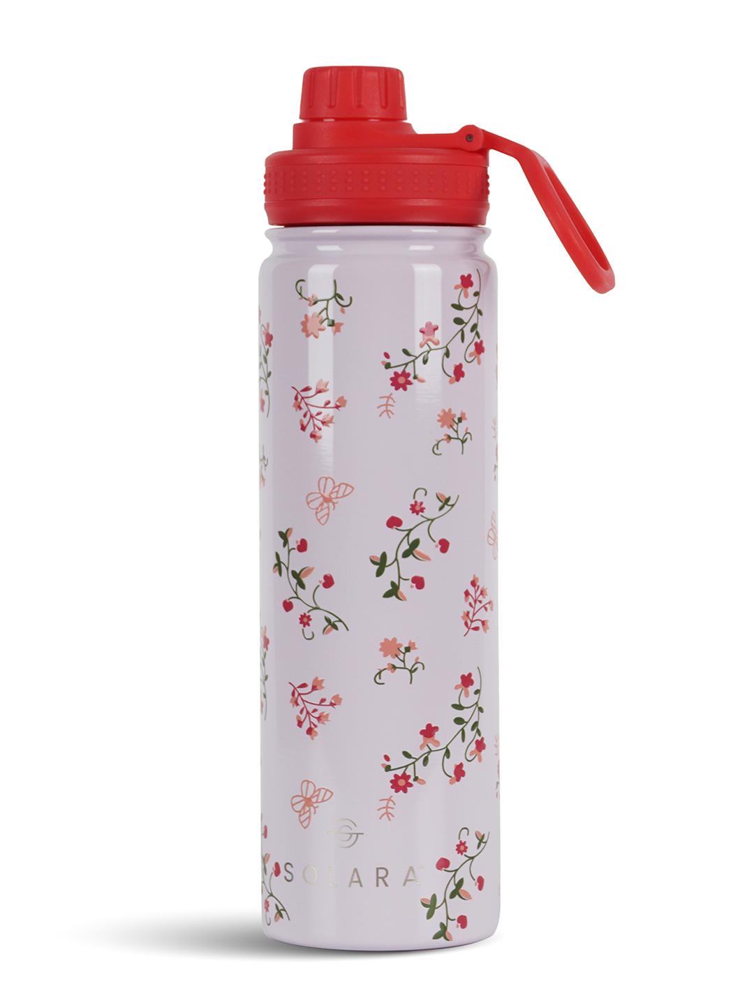 Buy Solara Pink Floral Stainless Steel Double Wall Vacuum Sipper 650ml ...