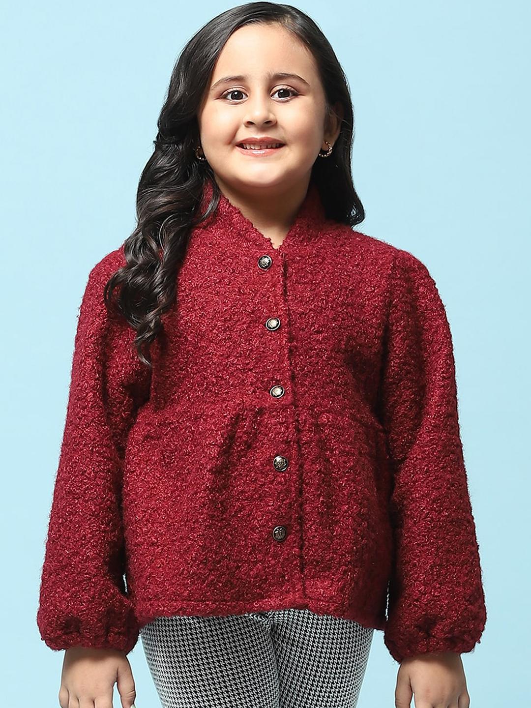 Buy Biba Girls Self Design Acrylic Tailored Jacket - Jackets for Girls ...
