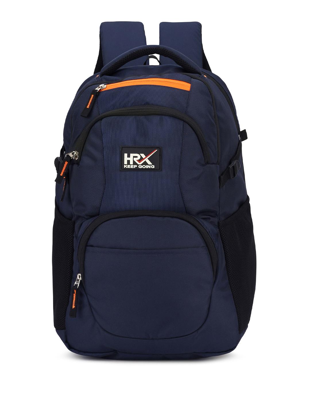 Buy HRX By Hrithik Roshan X Fwd Unisex Black & Navy Blue Large Backpack ...