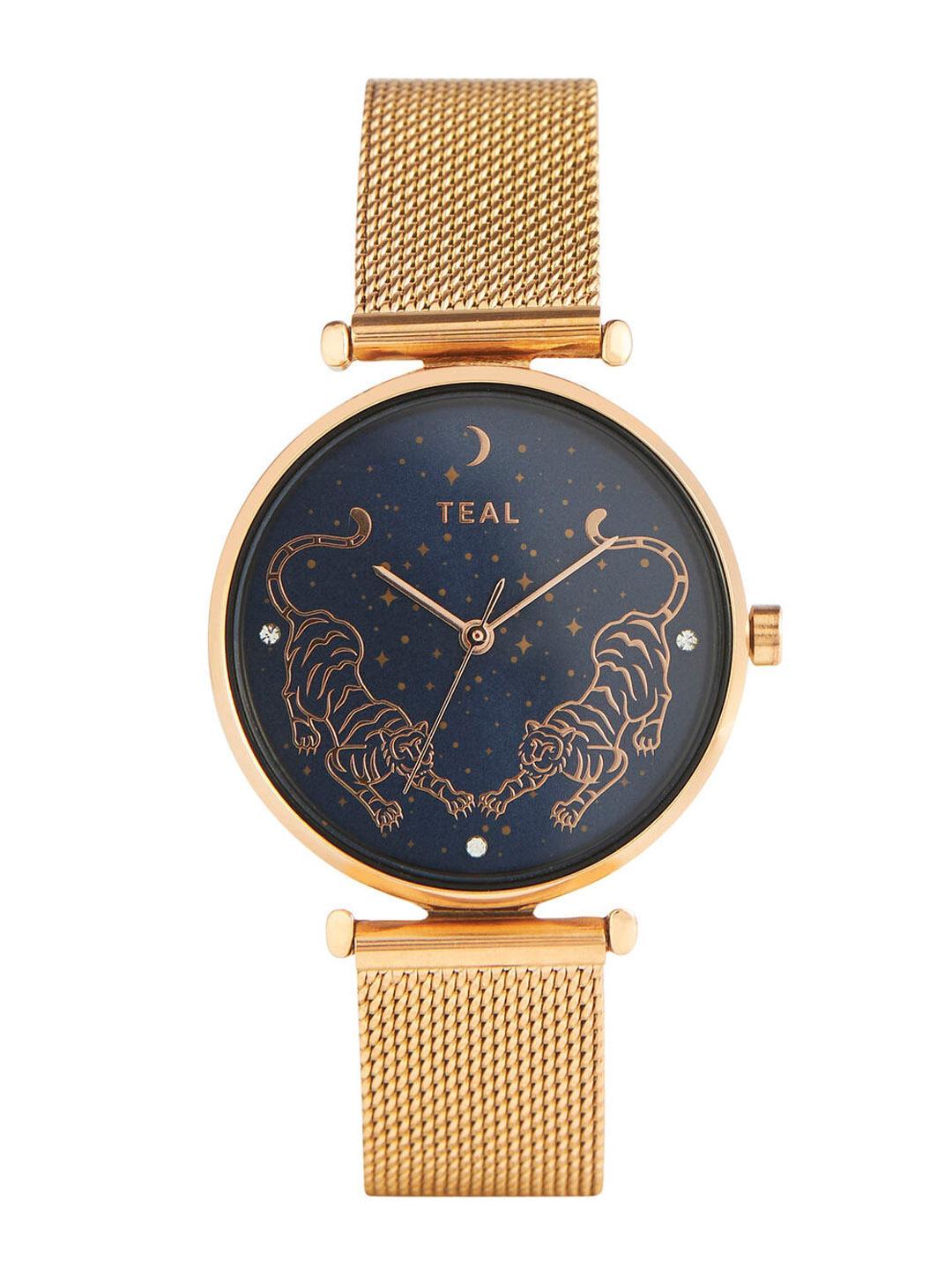 Buy TEAL BY CHUMBAK Women Printed Dial & Stainless Steel Bracelet Watch ...