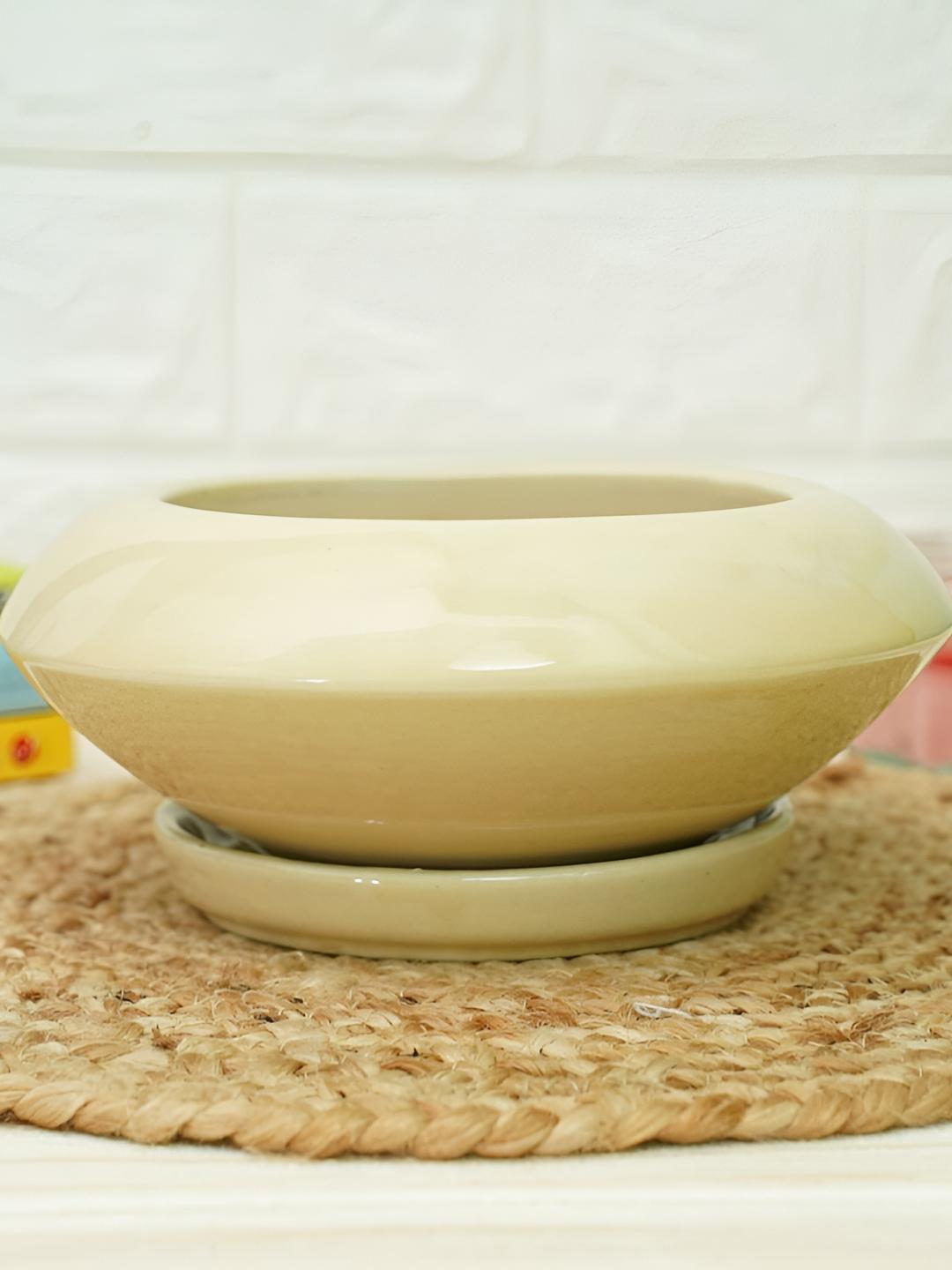 Buy GOLD DUST Yellow Ceramic Disk Pot - Planters for Unisex 26314484 ...