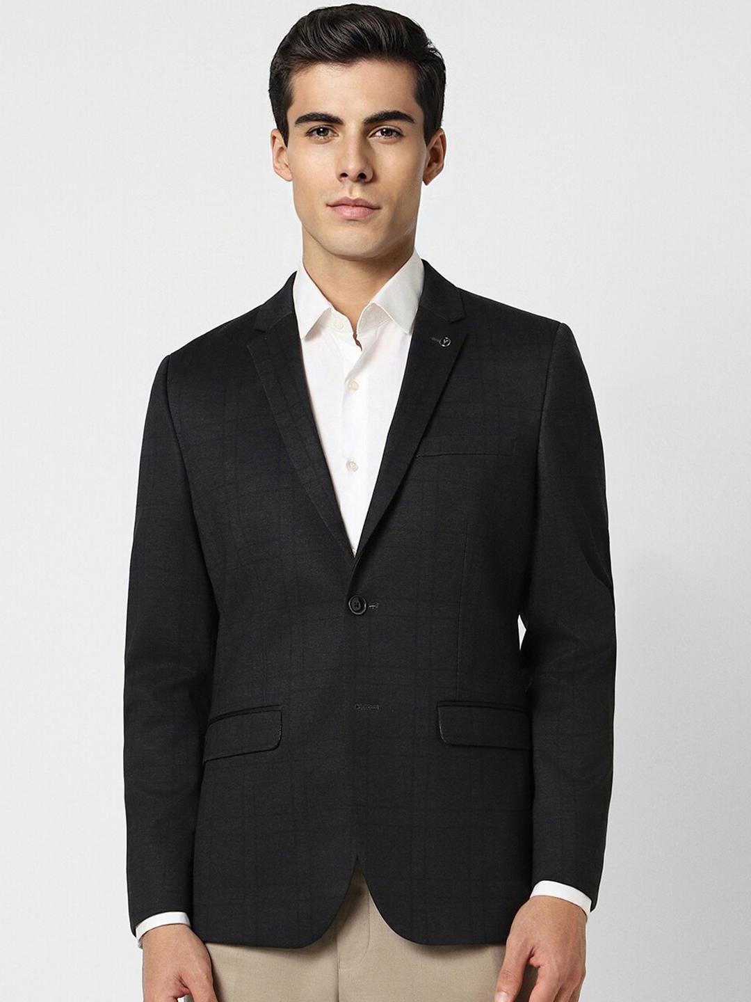 Buy Van Heusen Checked Single Breasted Slim Fit Formal Blazer - Blazers ...