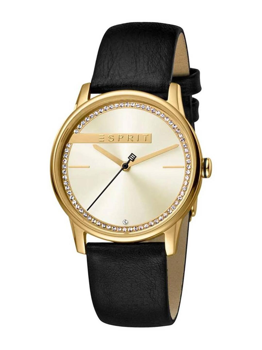 Buy ESPRIT Women Brass Dial & Leather Straps Analogue Watch ...