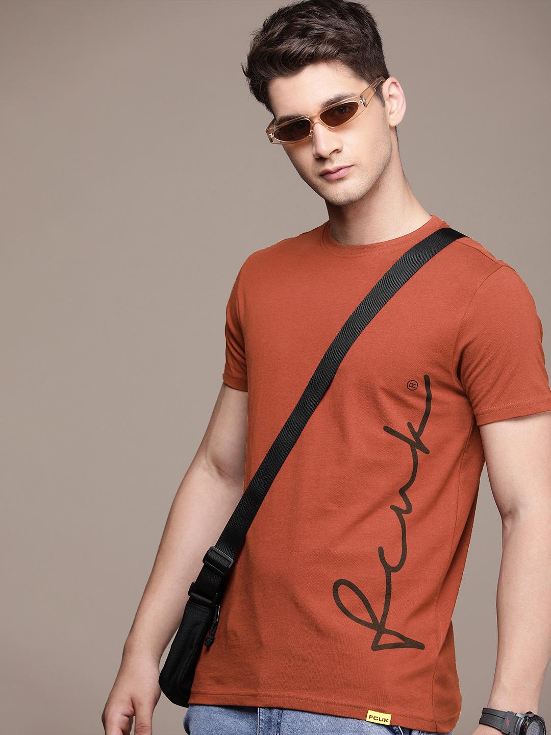 Buy FCUK Pure Cotton Brand Logo Printed Casual T Shirt - Tshirts for ...