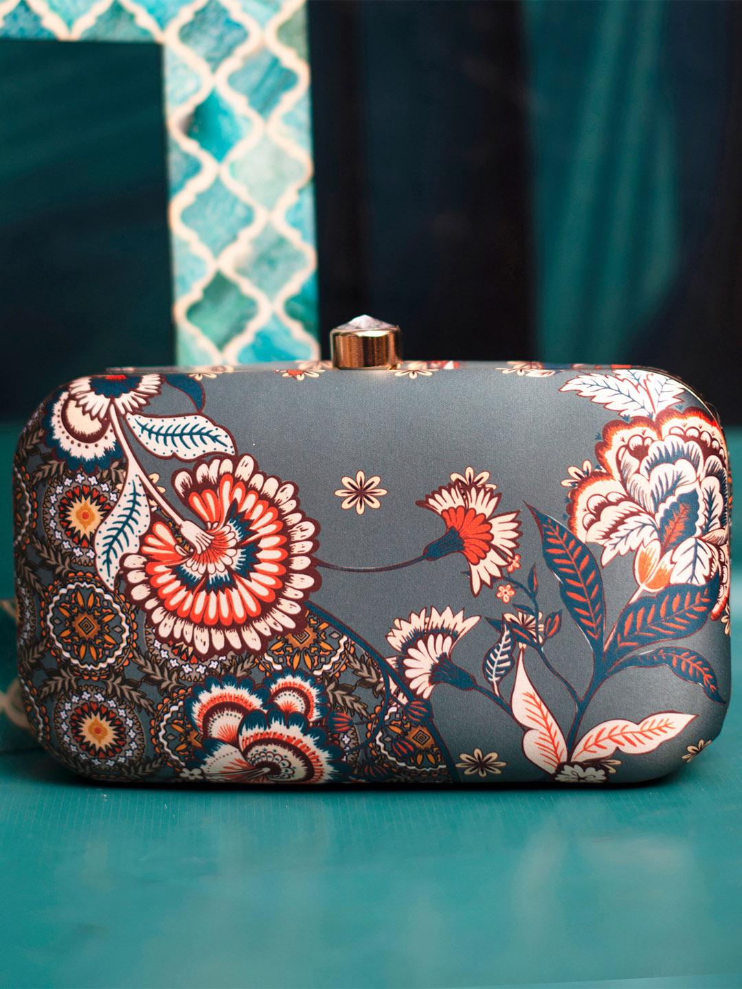 Buy ARTKLIM Floral Printed Box Clutch - Clutches for Women 26359344 ...