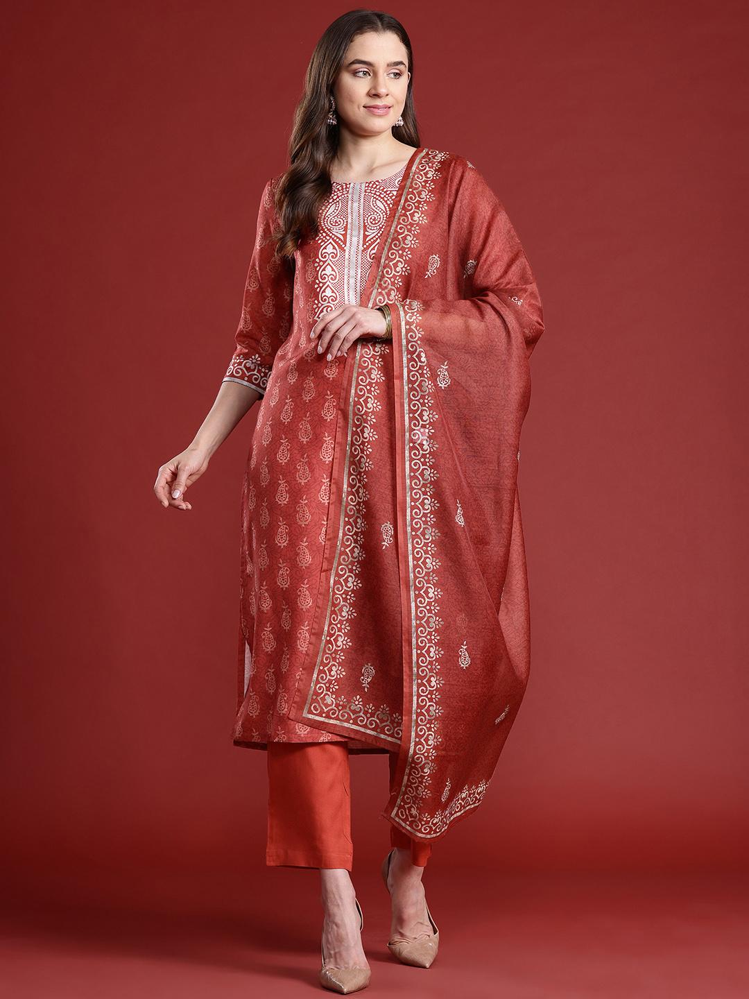 Buy Anouk Ethnic Motifs Printed Kurta Set - Kurta Sets for Women ...