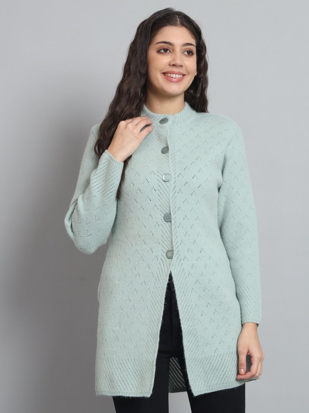 Buy Chemistry Cable Knit Self Design Woollen Longline Cardigan ...