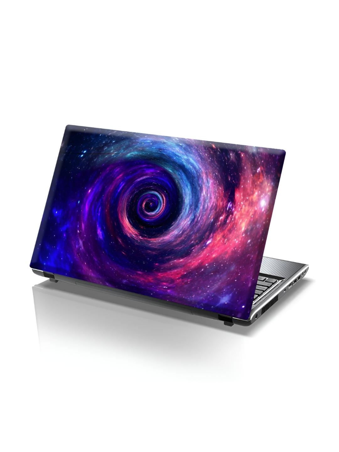Buy CVANU Blue & Pink Spiral Printed Self Adhesive Laptop Sticker ...