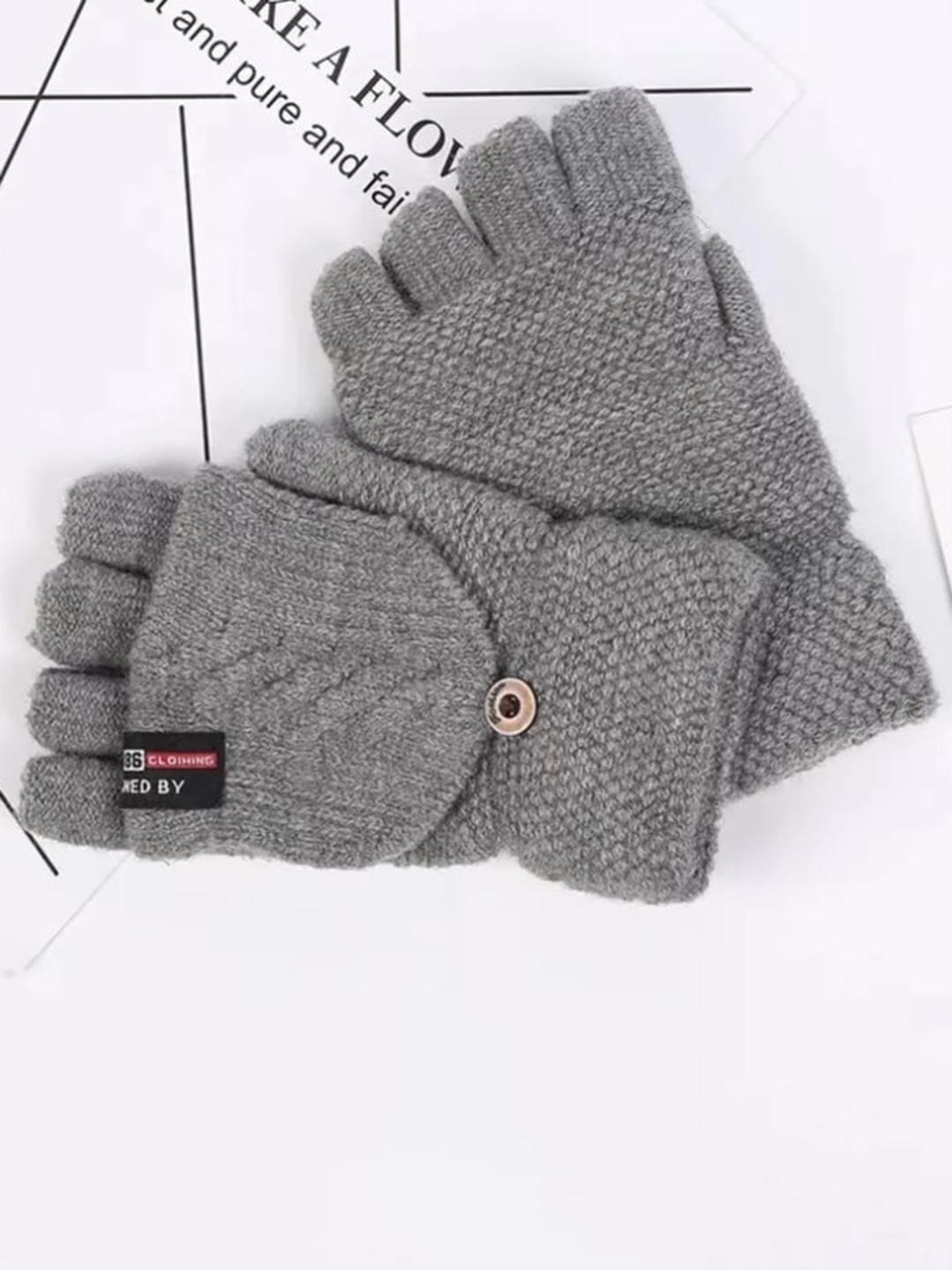 Buy TIPY TIPY TAP Girls Half Finger Woolen Gloves With Attached Hood ...