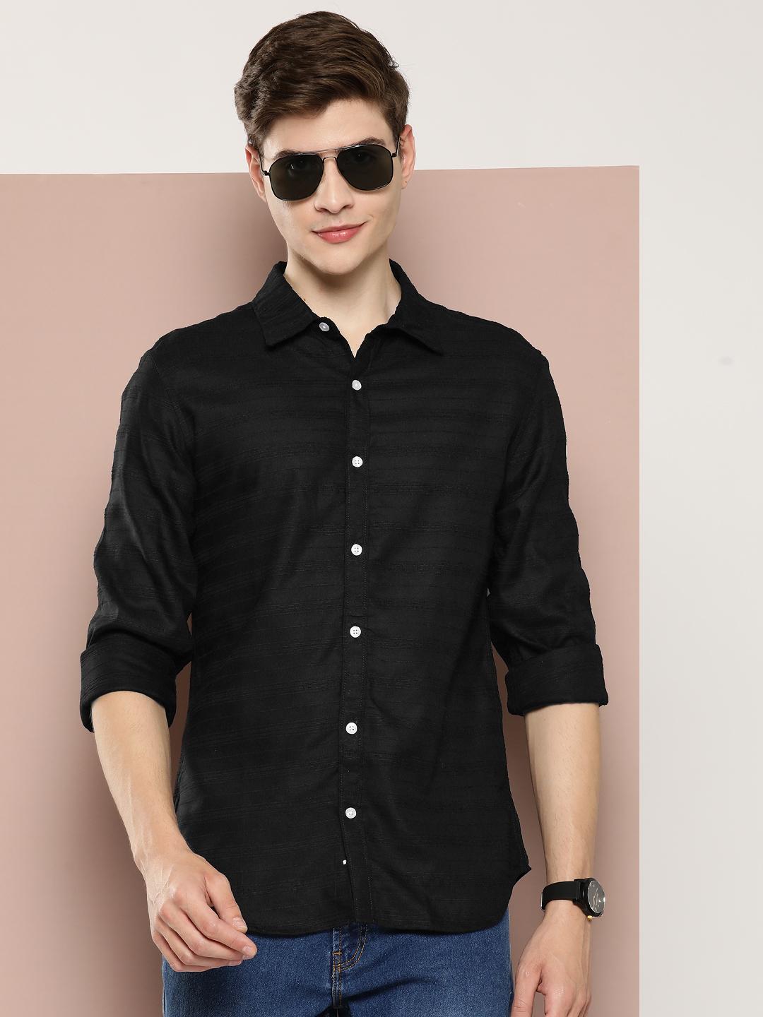Buy Harvard Pure Cotton Self Striped Casual Shirt - Shirts for Men ...