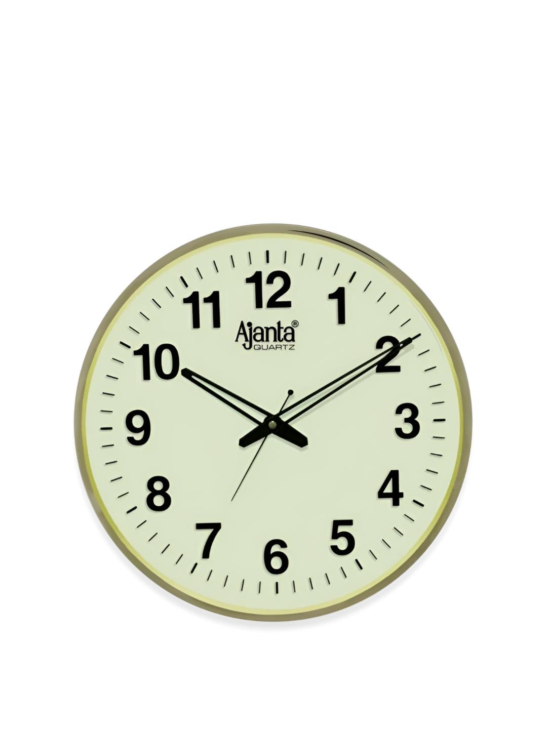 Buy AJANTA GoldToned And Black Analog Fashion Wall Clock - Clocks for ...