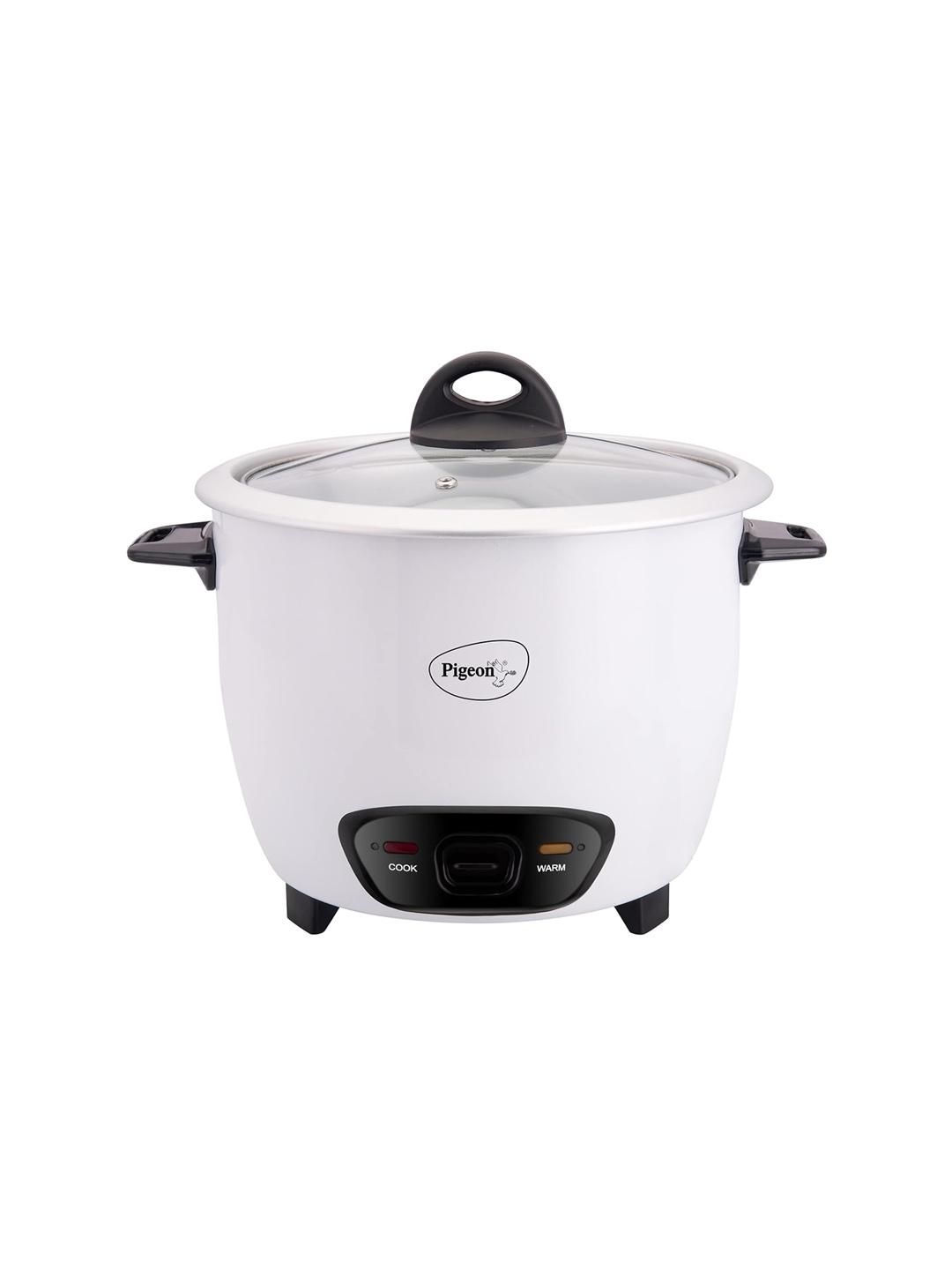 Buy Pigeon White & Black Single Pot Aluminium Rice Cooker 1.8 L ...