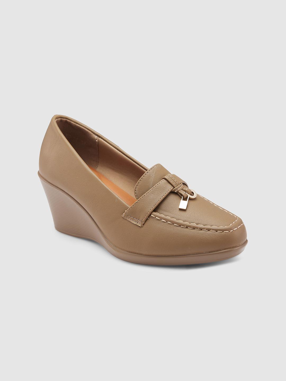Buy Sole To Soul Embellished Round Toe Work Wedges Pumps - Heels for ...