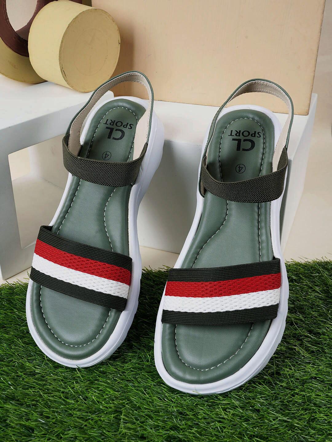 Buy Carlton London Sports Colourblocked Open Toe Flats With Backstrap ...