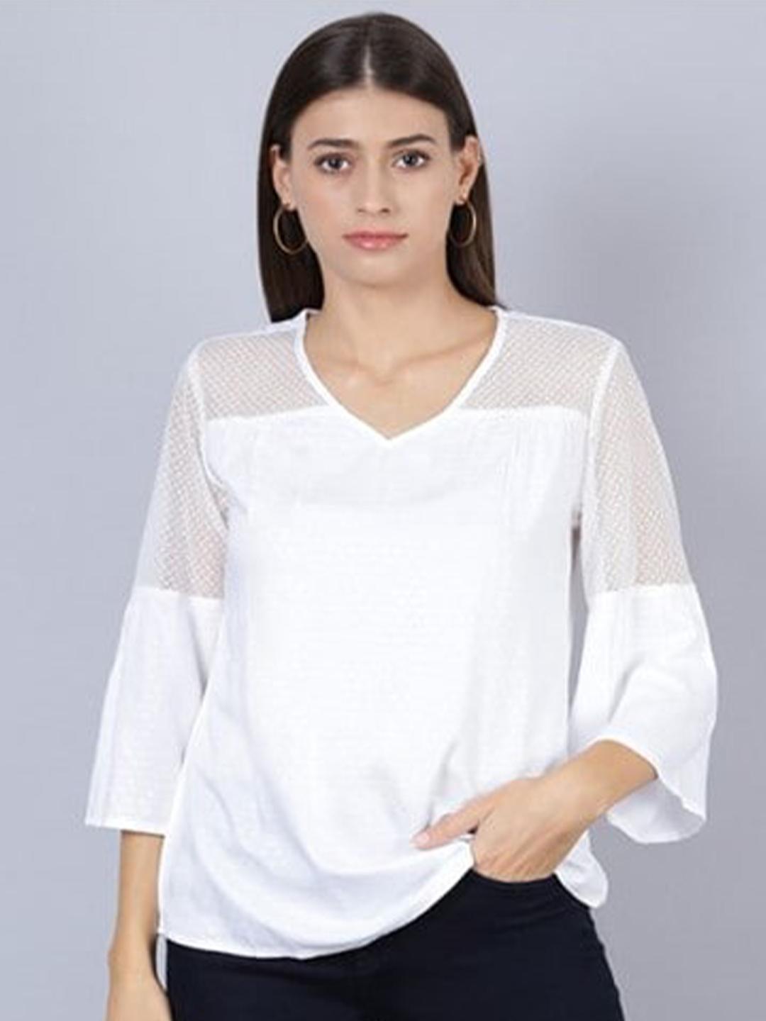 Buy Aila V Neck Bell Sleeve Top - Tops for Women 26444960 | Myntra