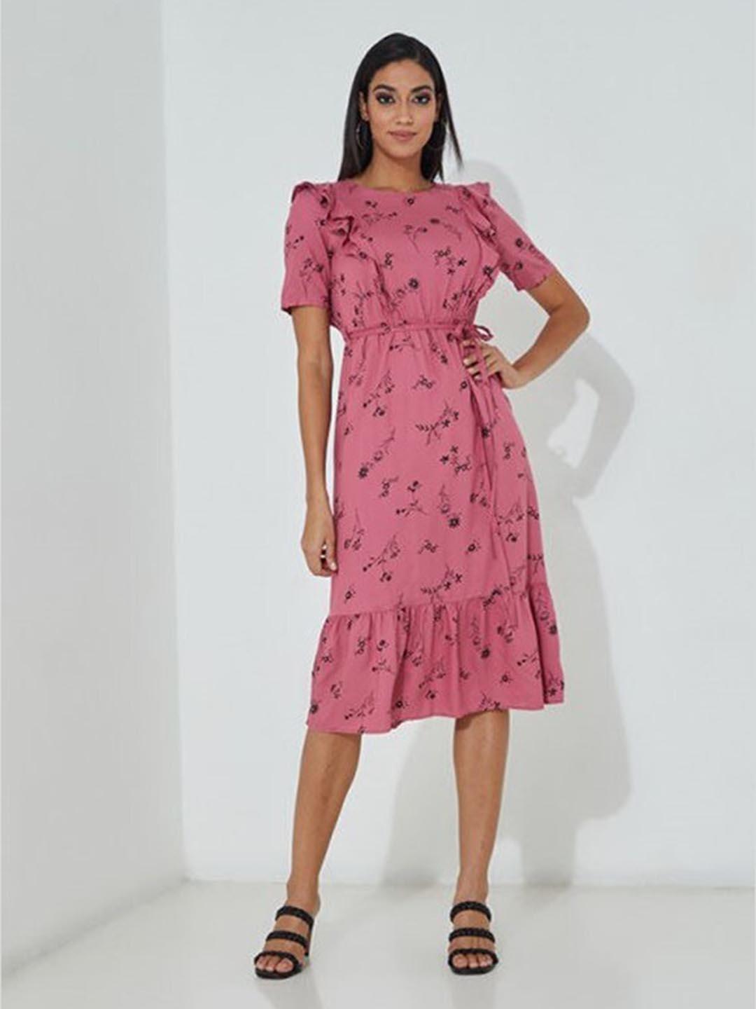 Buy Aila Floral Printed Tie Up A Line Dress - Dresses for Women ...