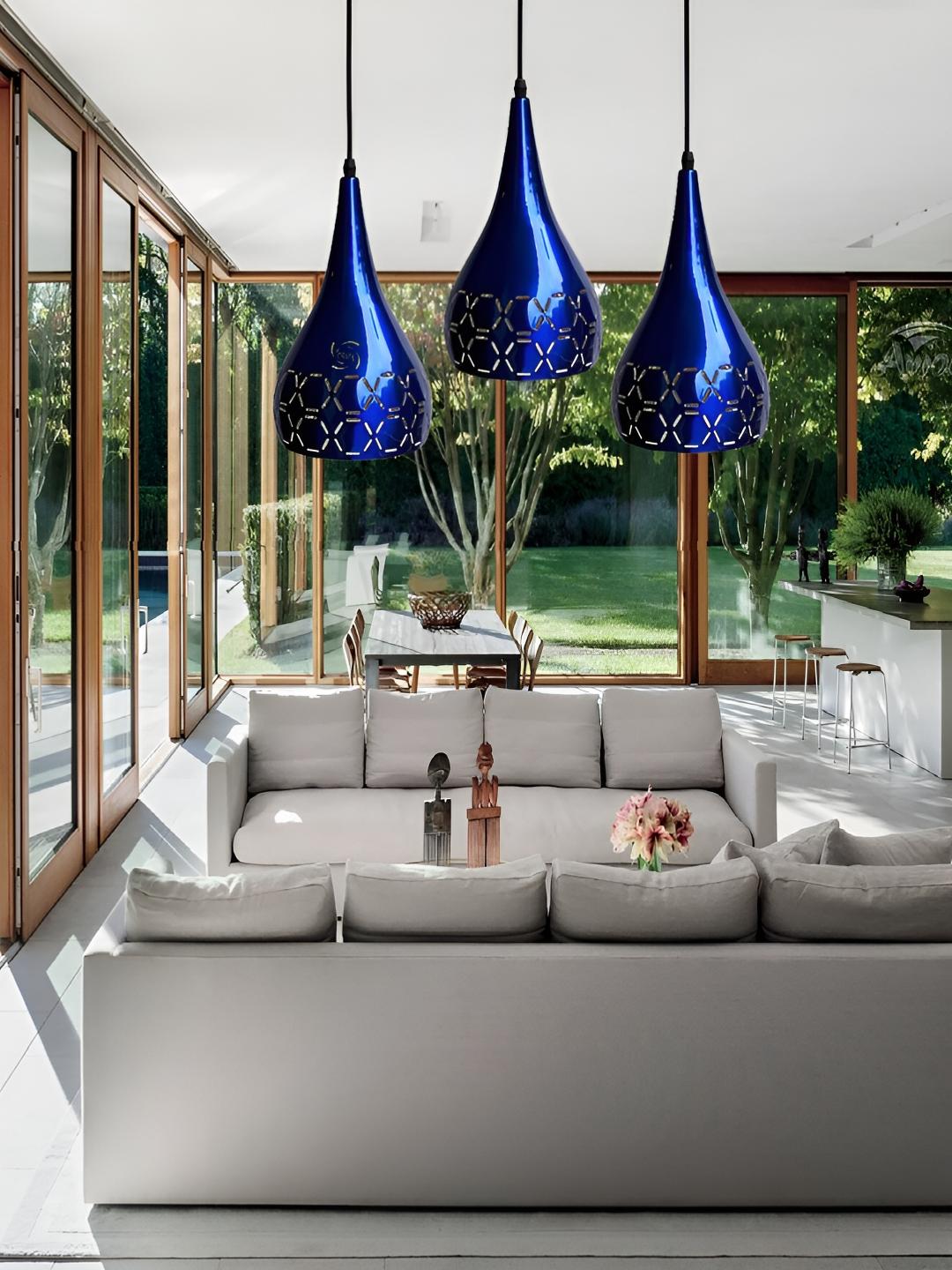 Buy Cruv Blue Bell Shaped Aluminium Ceiling Lamp - Ceiling Lamps for ...