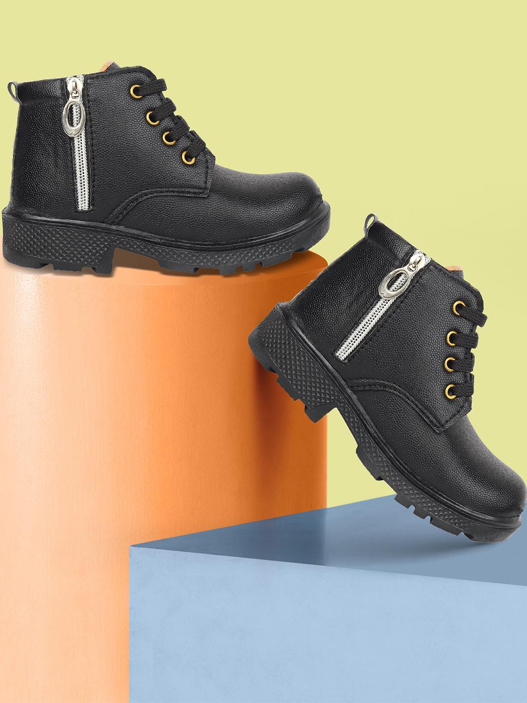 Buy BAESD Boys Mid Top Textured Regular Boots - Boots for Boys 26470966 ...