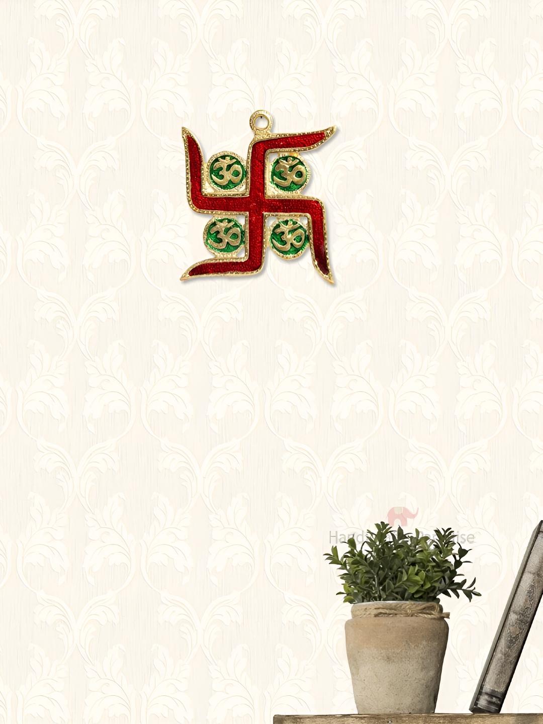 Buy HANDICRAFTS PARADISE Hanging Swastik Shaped Metal Antique Spiritual ...
