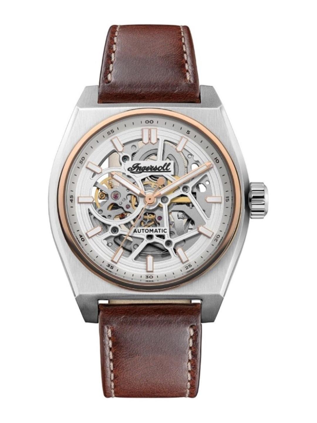Buy Ingersoll Men Skeleton Dial Leather Straps Analogue Automatic ...