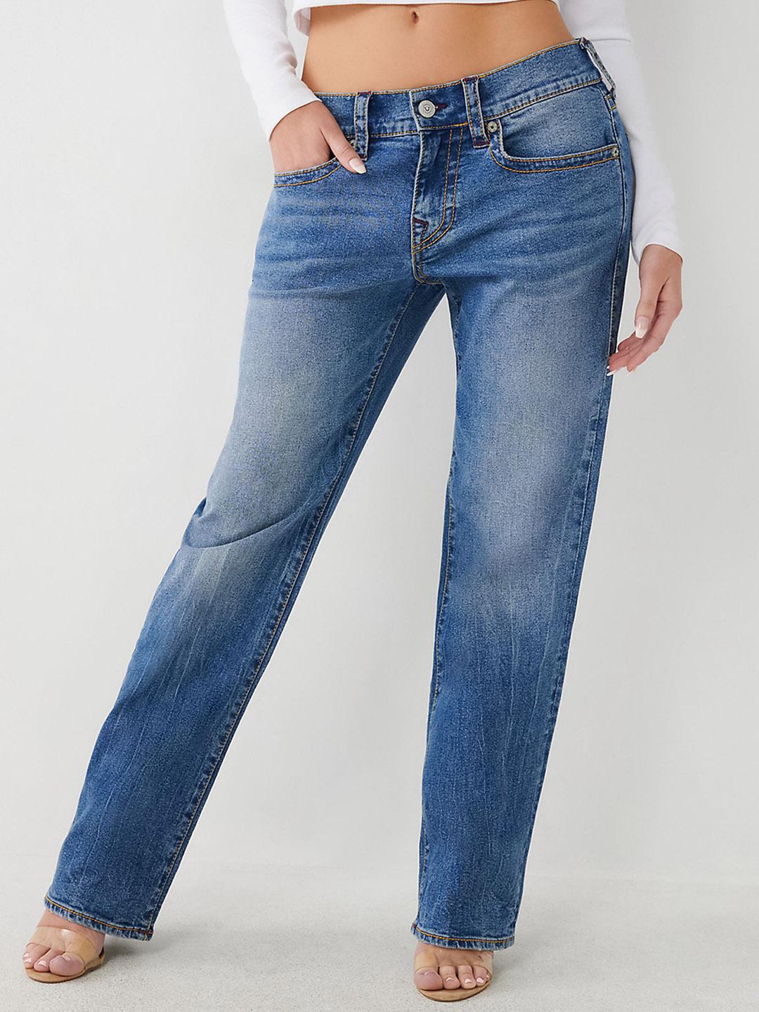 Buy True Religion Women SN Ricki Relax Straight Fit Low Rise Heavy Fade ...