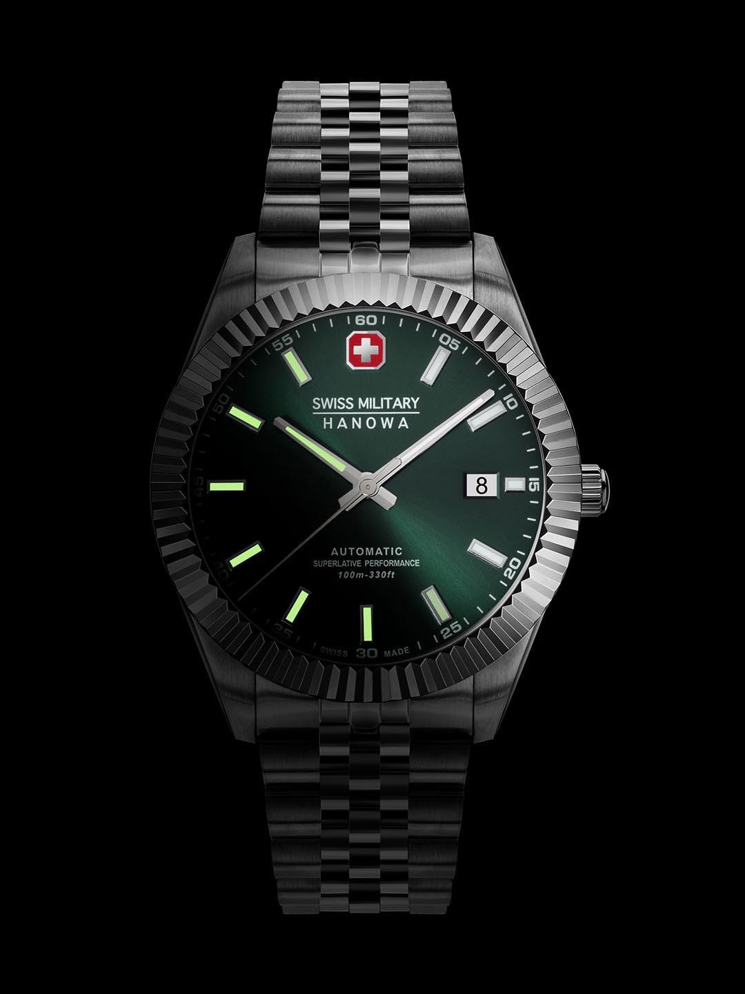 Buy SWISS MILITARY HANOWA Men Textured Dial & Automatic Swiss Made ...