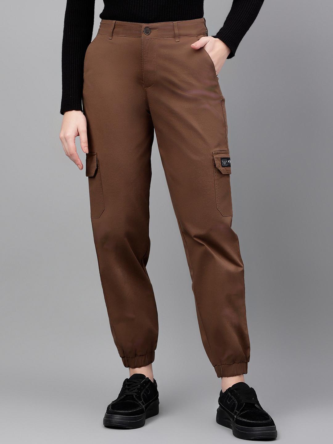 Buy Xpose Women Comfort High Rise Pleated Pure Cotton Joggers ...