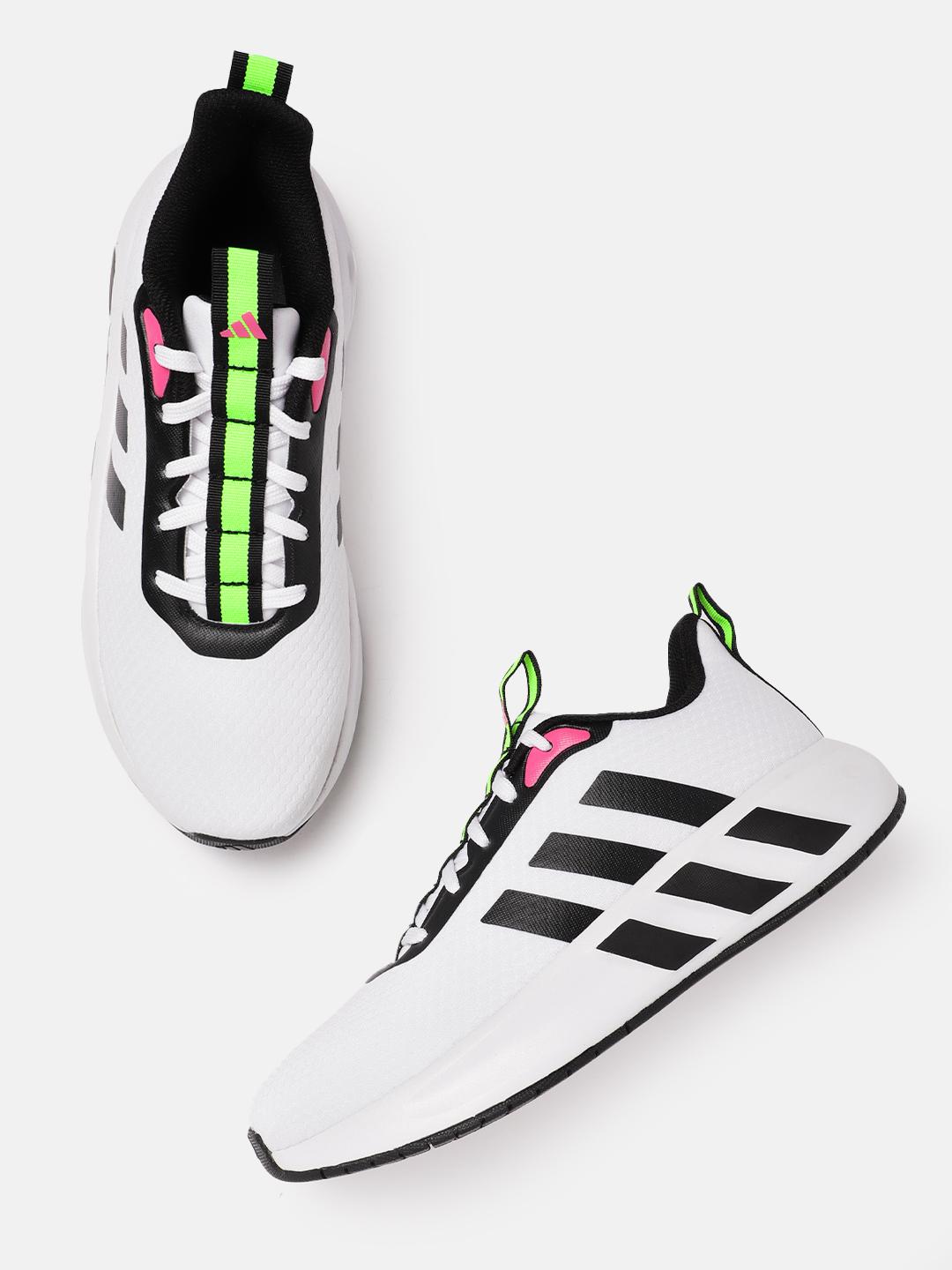 Buy ADIDAS Men Woven Design Round Toe Vac Run Shoes With Striped Detail ...