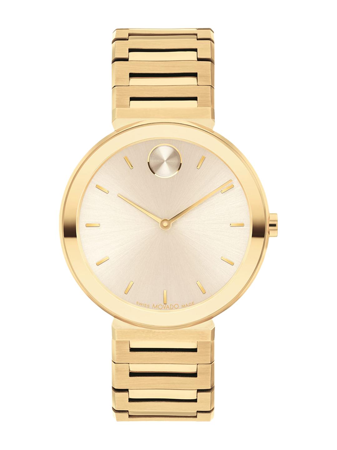 Buy Movado Bold Horizon Swiss Qtz Women Taupe Round Dial Watch 3601088 ...